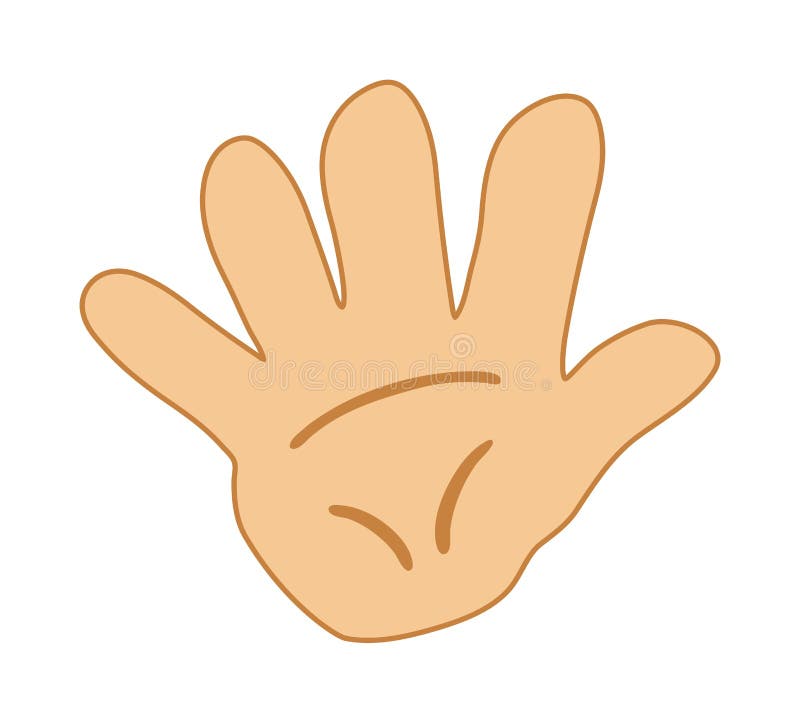 Five Fingers Counting Icon for Education. Hands with Fingers Stock ...