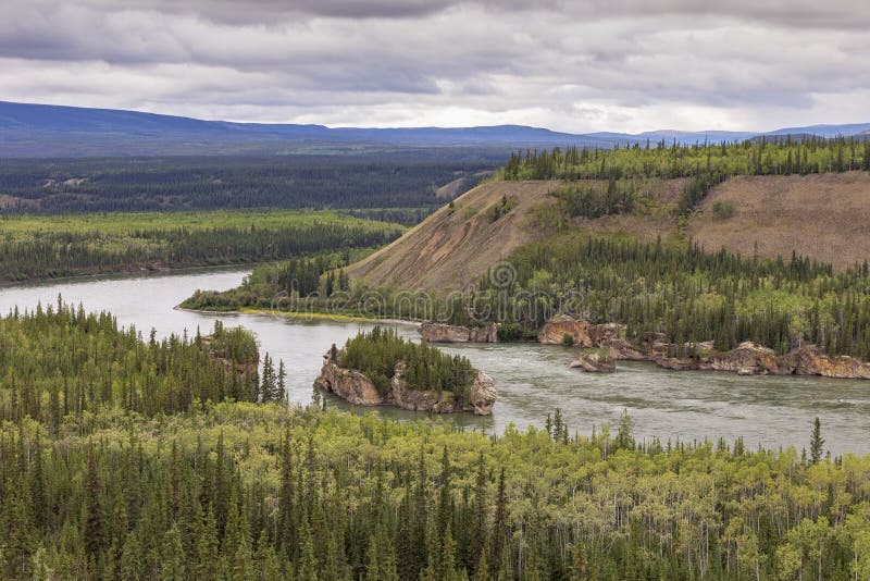 Five Fingers Rapids in Yukon Stock Photo - Image of outdoors, landscape ...