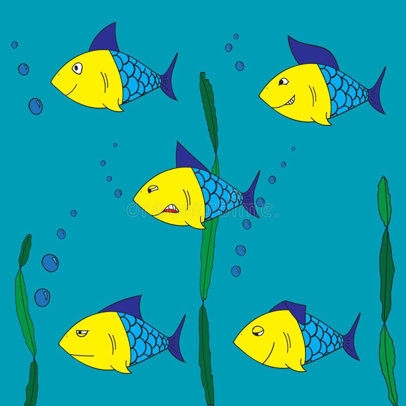 Cartoon Fish Five Stock Illustrations – 512 Cartoon Fish Five Stock ...