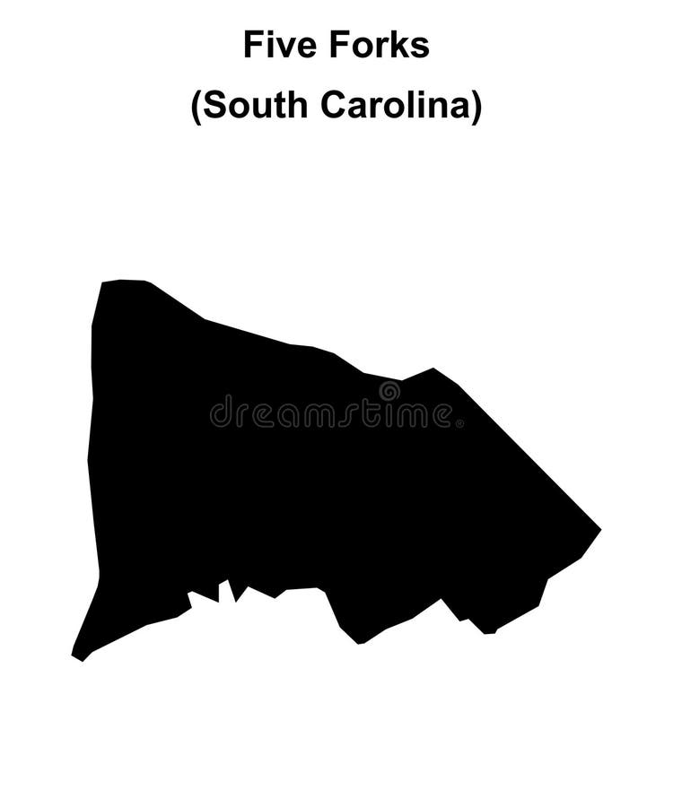 Five Forks outline map stock vector. Illustration of blank - 357533823