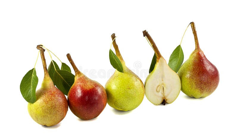 Five fresh pears in line stock photo. Image of line, fruity - 36944478