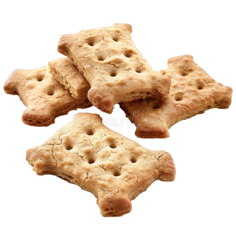 Five Rectangular Cookies with Holes are Laying on White Background ...
