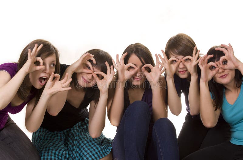Five Young Smiling Female Friends Stock Photo - Image of cute, posing ...