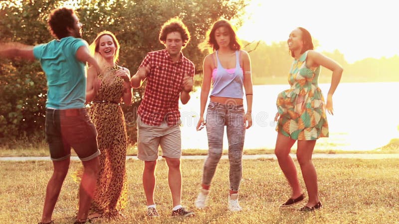 Five Friends Dancing at Sunset Stock Video - Video of beautiful, flare ...