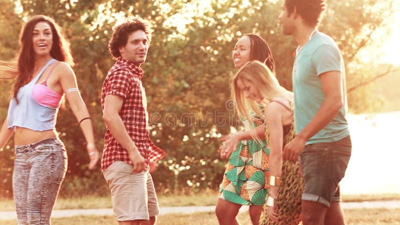 Five Friends Dancing at Sunset Stock Video - Video of happy, arms: 80373015