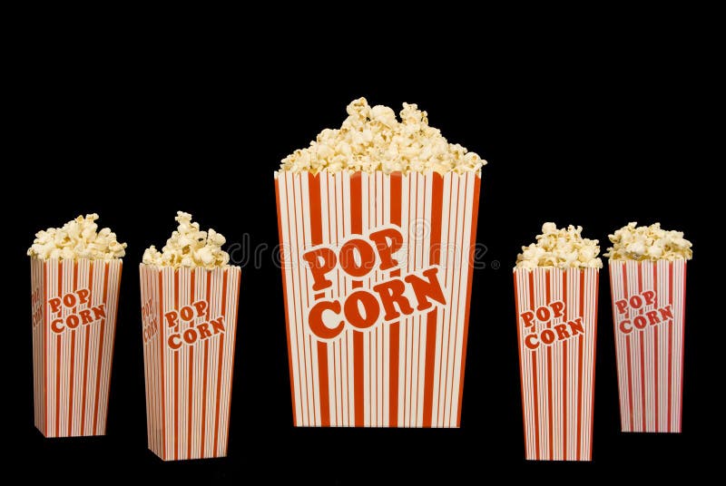 Popcorn, in Containers, Snacks, during Movie Watching Stock Image ...