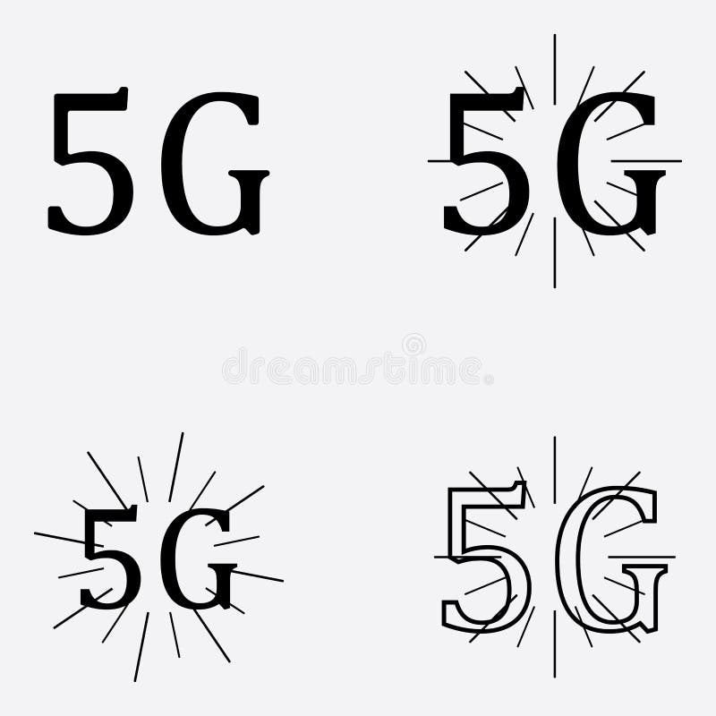 Five G Logo Vector Illustrations Stock Vector - Illustration of typography, initial: 265169351