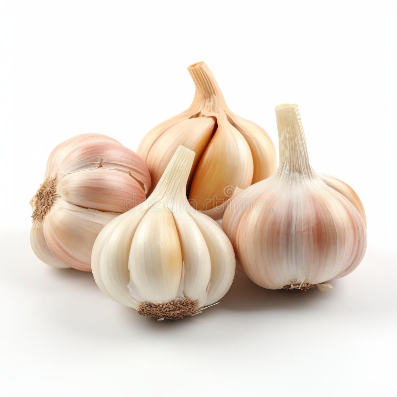 Garlic Isolated on White Background - Gail Simone Style Stock ...