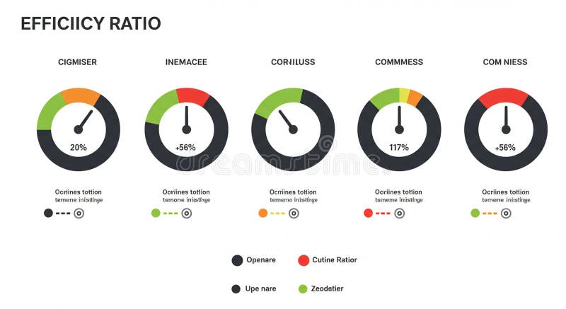 Five Gauge Charts Display Various Efficiency Ratios, with Labels ...