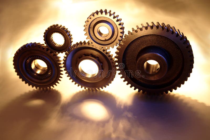 Five cogs stock image. Image of conceptual, metaphor, industry - 3684571