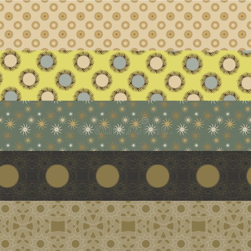 Set of Five Geometric Patterns Stock Vector - Illustration of ...