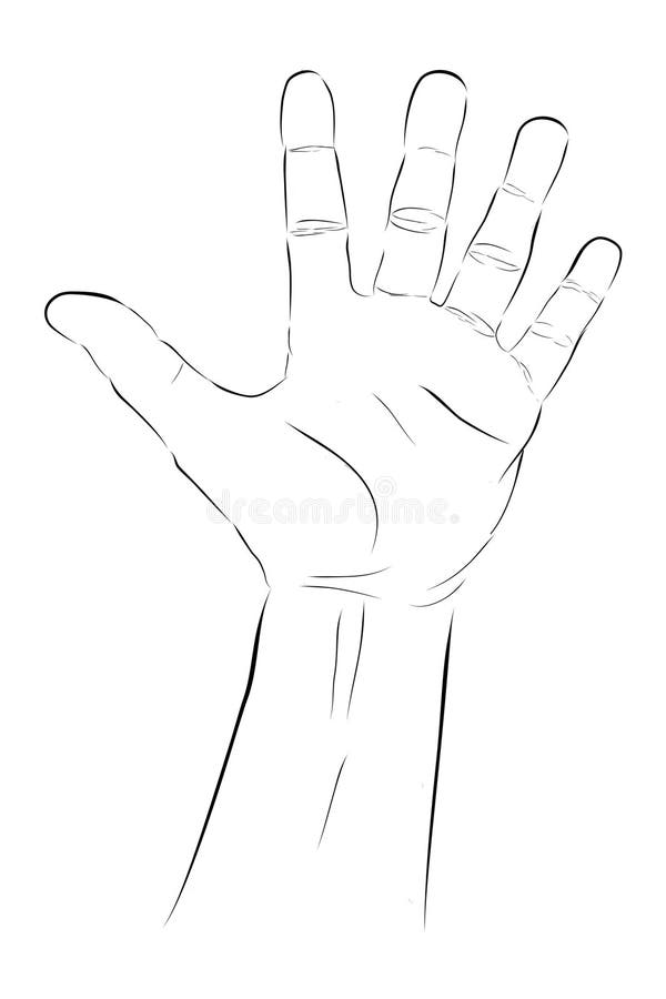 Five Gesture Simple Vector Hand Draw Sketch Doodle Man Hand Stock ...