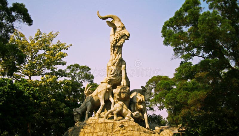 Five Goats Statue in Guangzhou City China Stock Photo - Image of ...