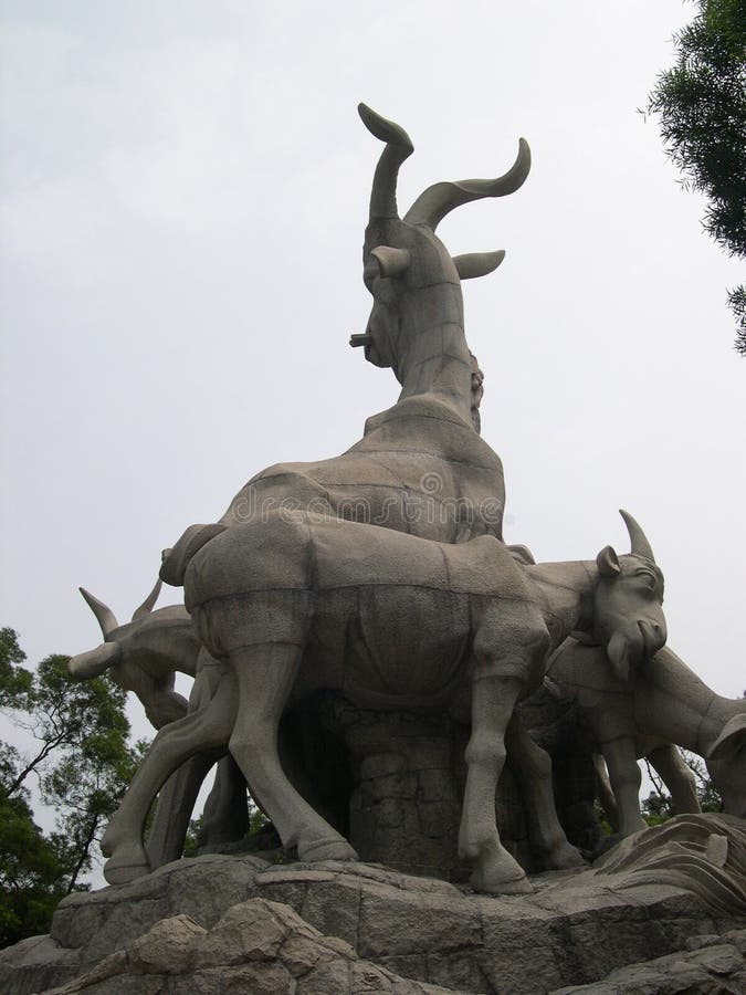 Five Goats Statue in Yuexiu Park Guangzhou, China 2 Oct 2004 Editorial ...