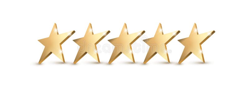 Five Gold Stars Golden 5 Star Service Award Stock Illustration ...