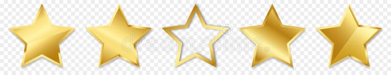 Five Gold Stars Transparent Background Stock Illustrations – 218 Five ...