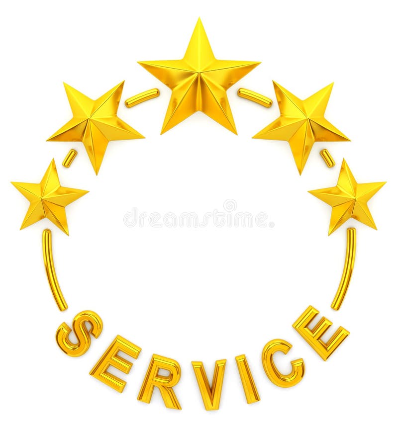 Five golden star service stock illustration. Illustration of ...