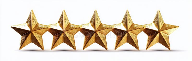 Five Golden Stars of Excellence Generated Using AI. Stock Illustration ...