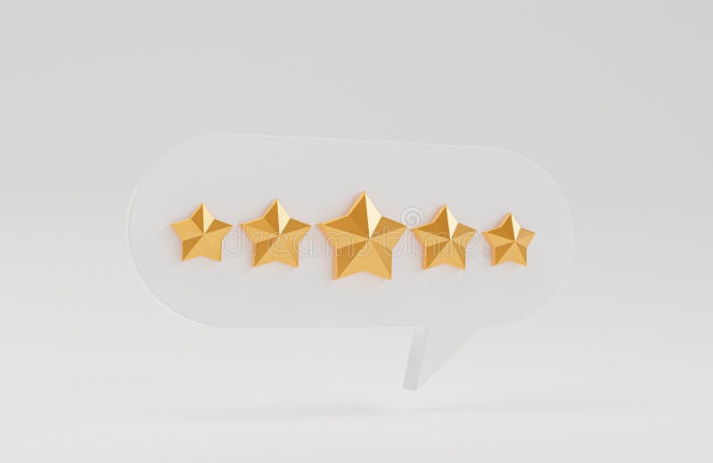 Five Golden Stars Inside White Message Box for Client Excellent ...