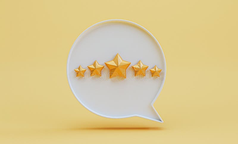 Five Golden Stars Inside White Message Box for Client Excellent ...