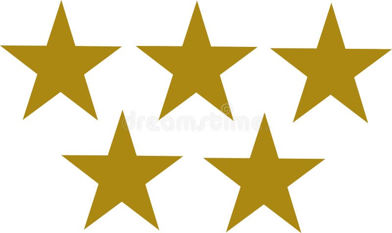 Five golden stars set stock vector. Illustration of star - 107198936