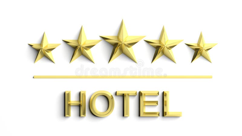Five Golden Stars and Word Hotel Stock Illustration - Illustration of ...