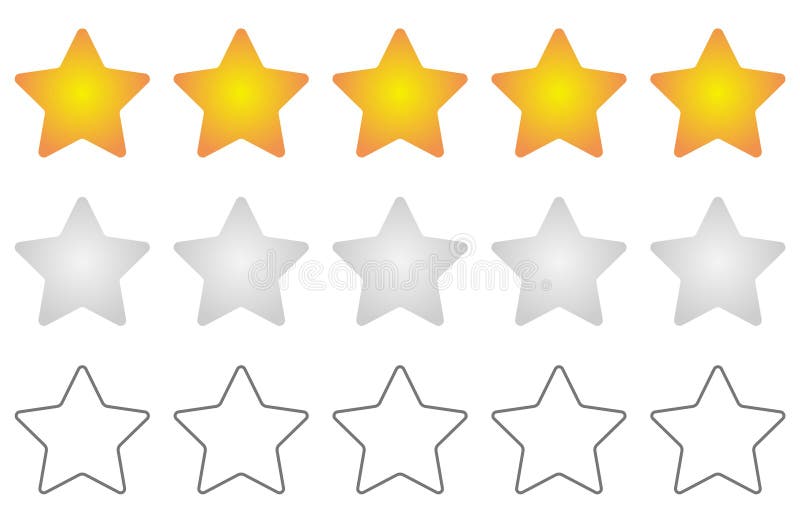 Five Gradient Stars for Rating Stock Vector - Illustration of rating ...