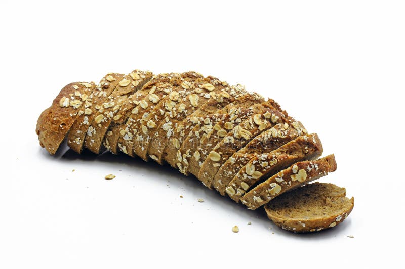 Five Grain Bread on White Background Stock Image - Image of fresh ...