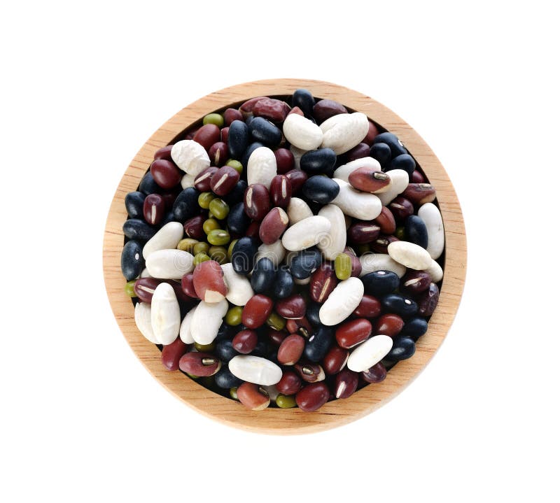Five Grains Mix Beans on White Background Stock Image - Image of food ...