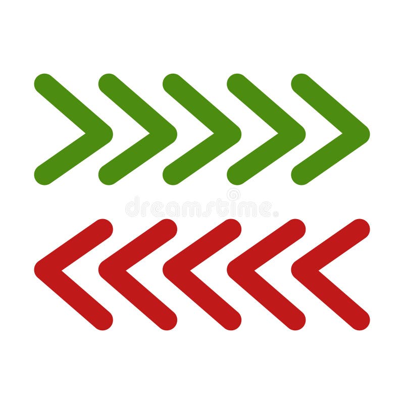 Green and Red Arrows Indicating Direction and Movement Stock ...