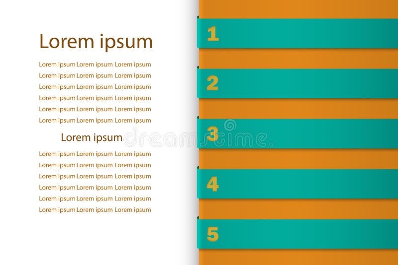 Five Green Rectangular Elements and White Copy Space with Sample Text ...