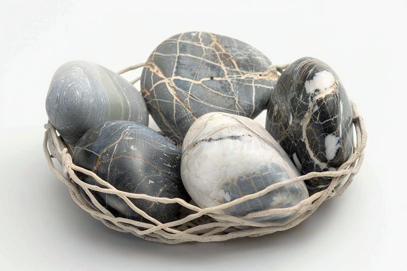 Five Grey and White Rocks Made into a Circle, High Quality, High ...