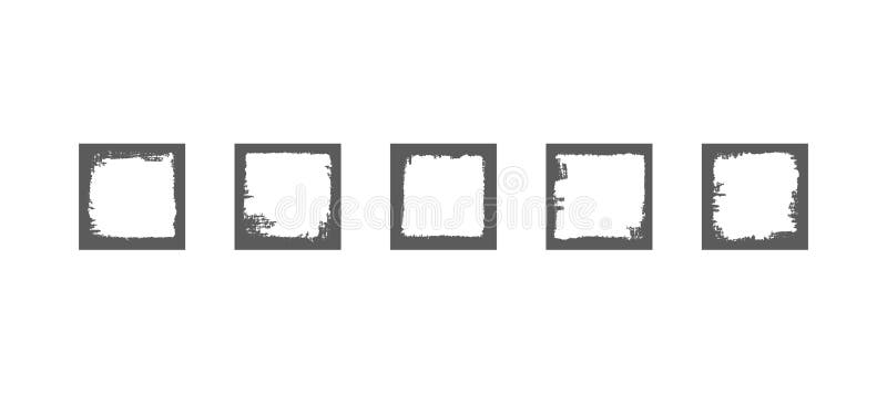 Five Grunge Distressed Square Frame Elements Template with Empty Space ...