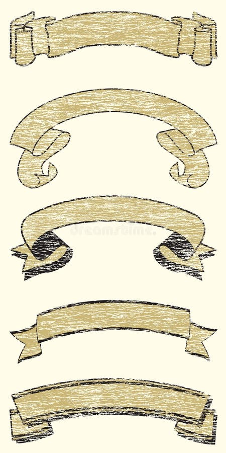 Five Grunge Ribbons stock vector. Illustration of element - 1622064