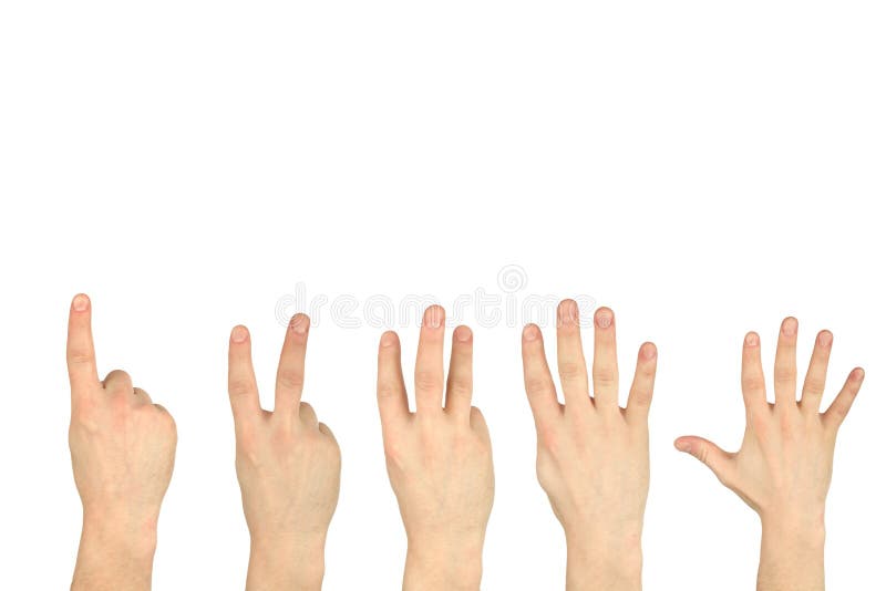 Five Hand Gestures Isolated Background Stock Photo - Image of body ...