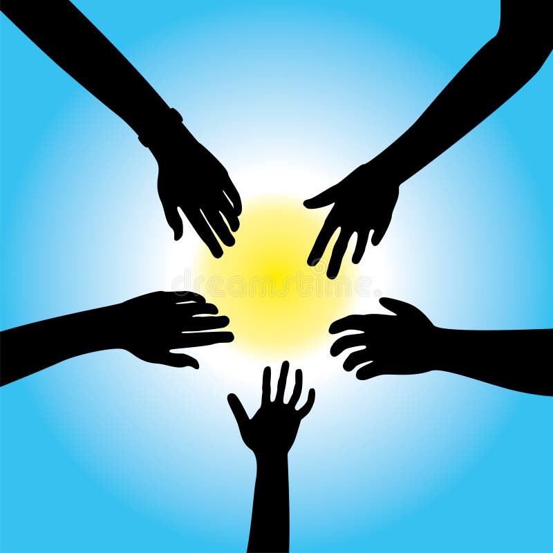 Hands with Hearts Valentines Day Card Stock Illustration - Illustration ...