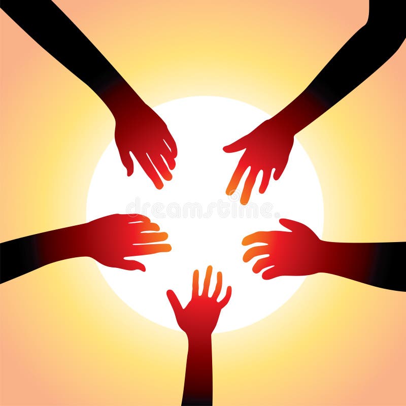 Five hands stock vector. Illustration of card, backdrop - 15057088