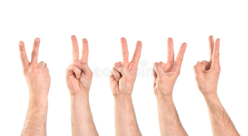 Five Hands in Various Positions with the Catch Action Stock Photo ...