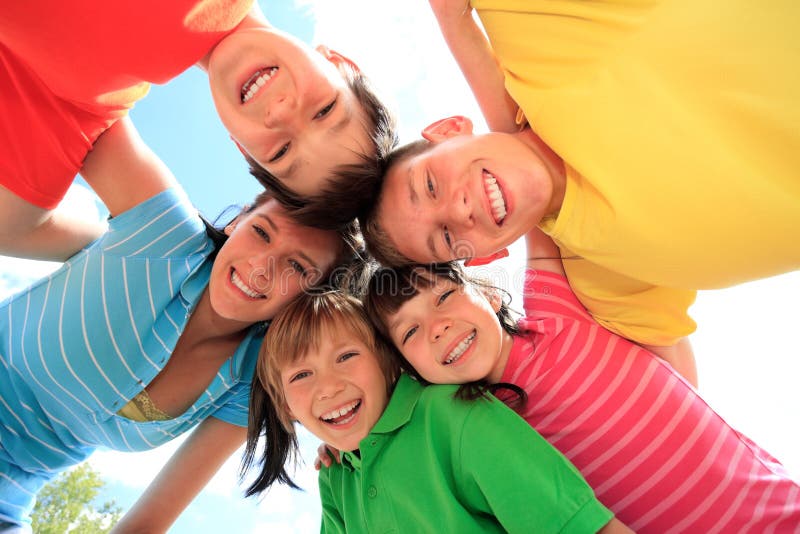 Five happy kids stock image. Image of friendly, enjoy - 3013383