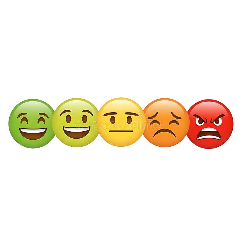 Happy Neutral Sad Emoji Icon Satisfaction Rating Scale Stock ...