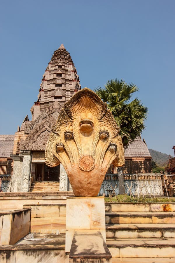 Five headed snake stock image. Image of khmer, pagoda - 49957983