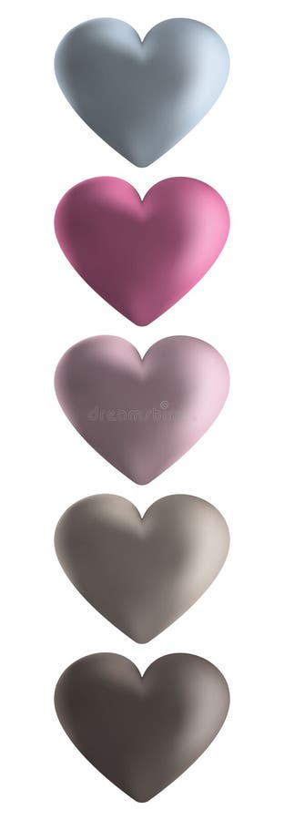 Five Heart Glossy Vector Emblem Icon Set Stock Vector - Illustration of ...