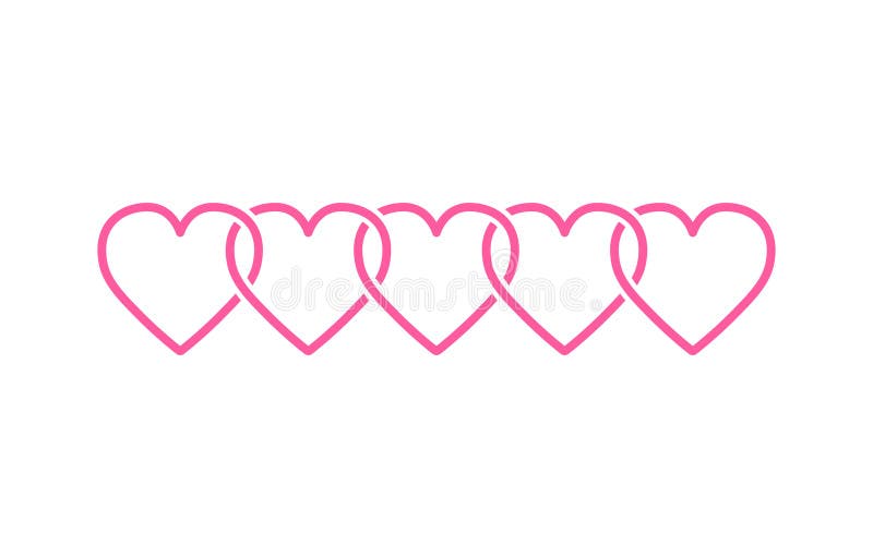 Five hearts initial logo stock illustration. Illustration of modern ...