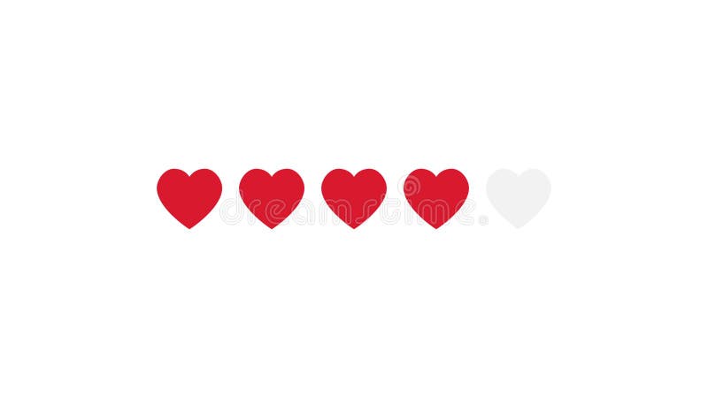 Five Hearts Rating Animation on White Background. Stock Footage - Video ...