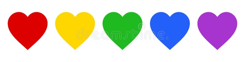 Set of Five Red Hearts, Clipart Isolated Vector Heart Love Symbol Stock ...