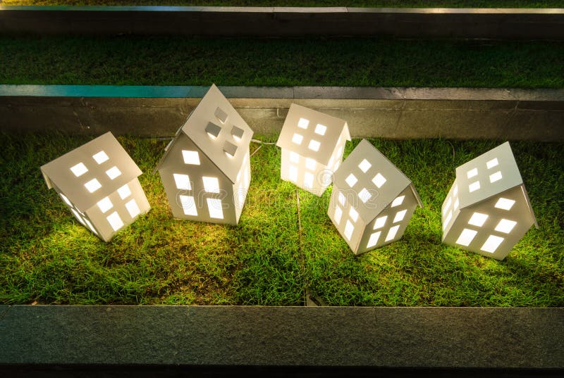 The red house and lamp stock image. Image of beautiful - 53763779