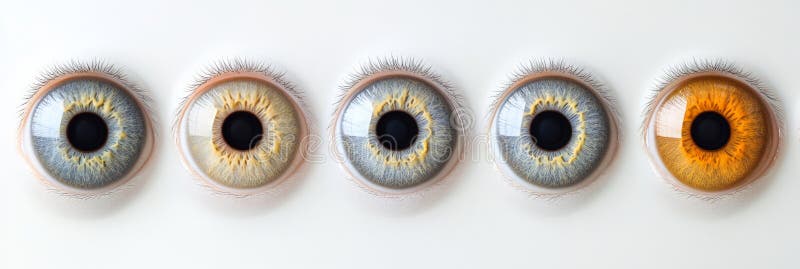 Five Human Eyes Showing Different Iris Colors and Textures Stock Image ...