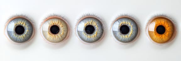 Five Human Eyes Showing Different Iris Colors and Textures Stock Image ...