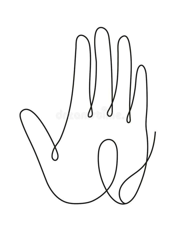 Five Human Senses in Continuous Line Style. Hand, Arm Linear Stock ...