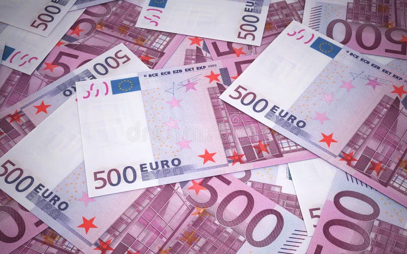Five Hundred Euro Banknotes Stock Illustration - Illustration of bank ...